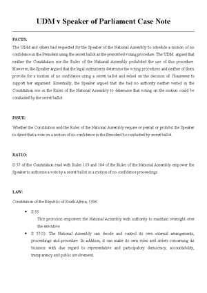 THE NKANDLA CASE Summary - THE NKANDLA CASE: EFF V SPEAKER OF NATIONAL ...