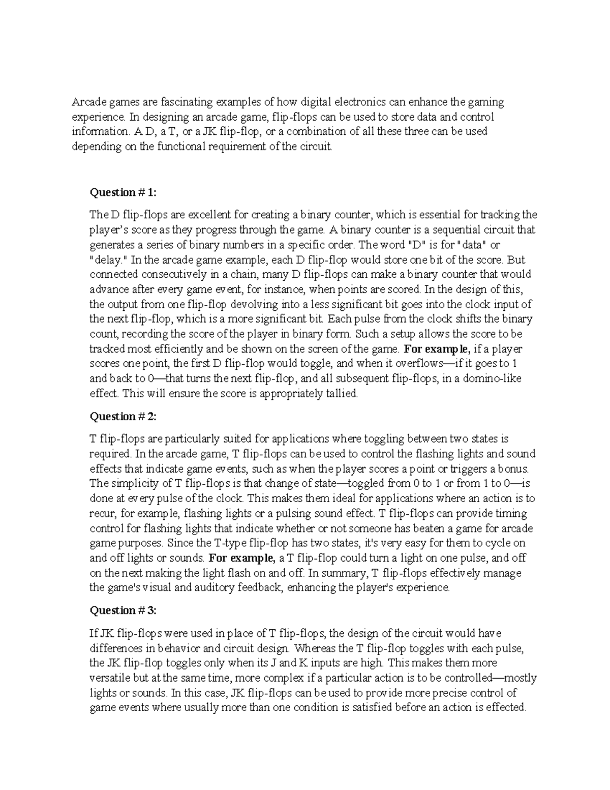 Discussion Forum Unit 3 DE - Arcade games are fascinating examples of ...