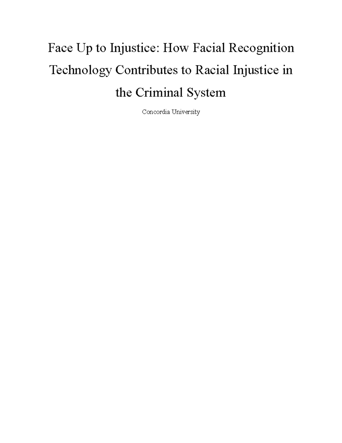 Critical Analysis Example 1 Facial Recognition - Face Up to Injustice ...