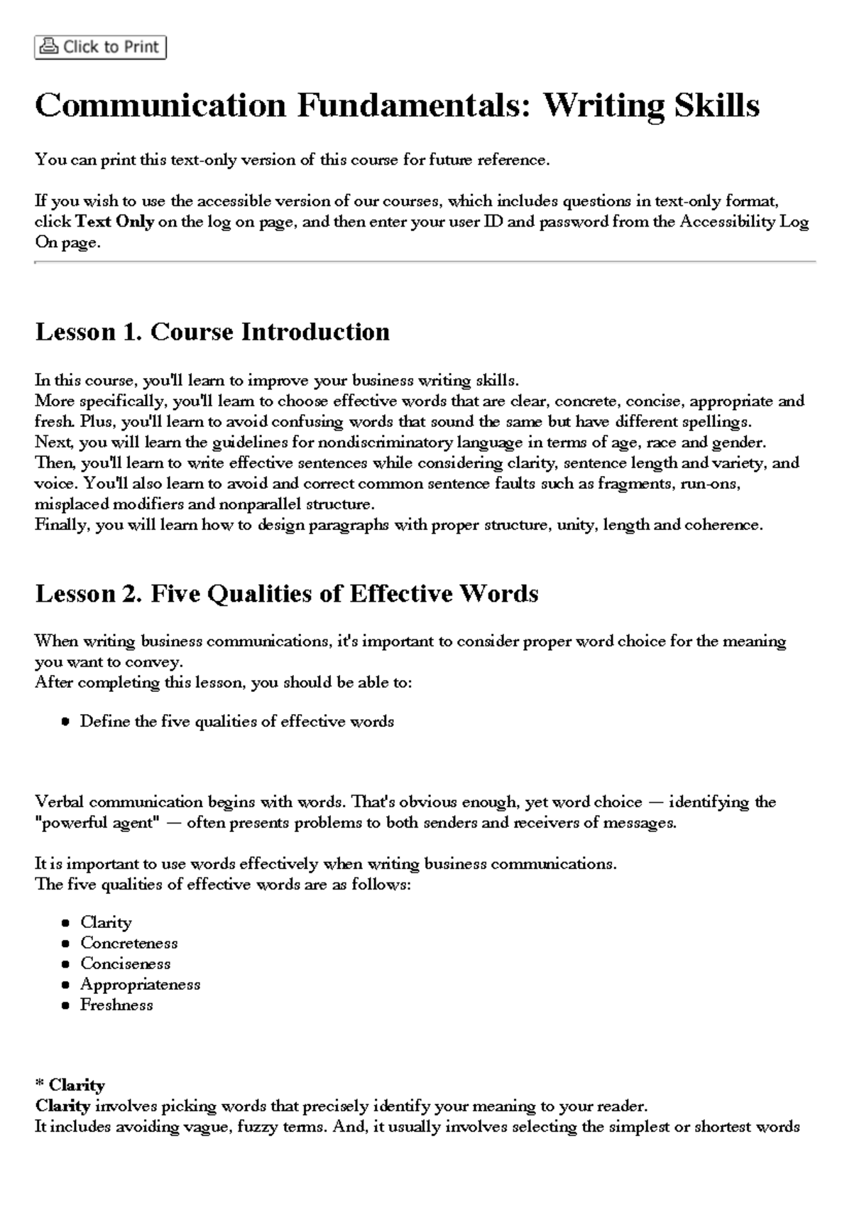 Communication Fundamentals Writing Skills - If you wish to use the ...