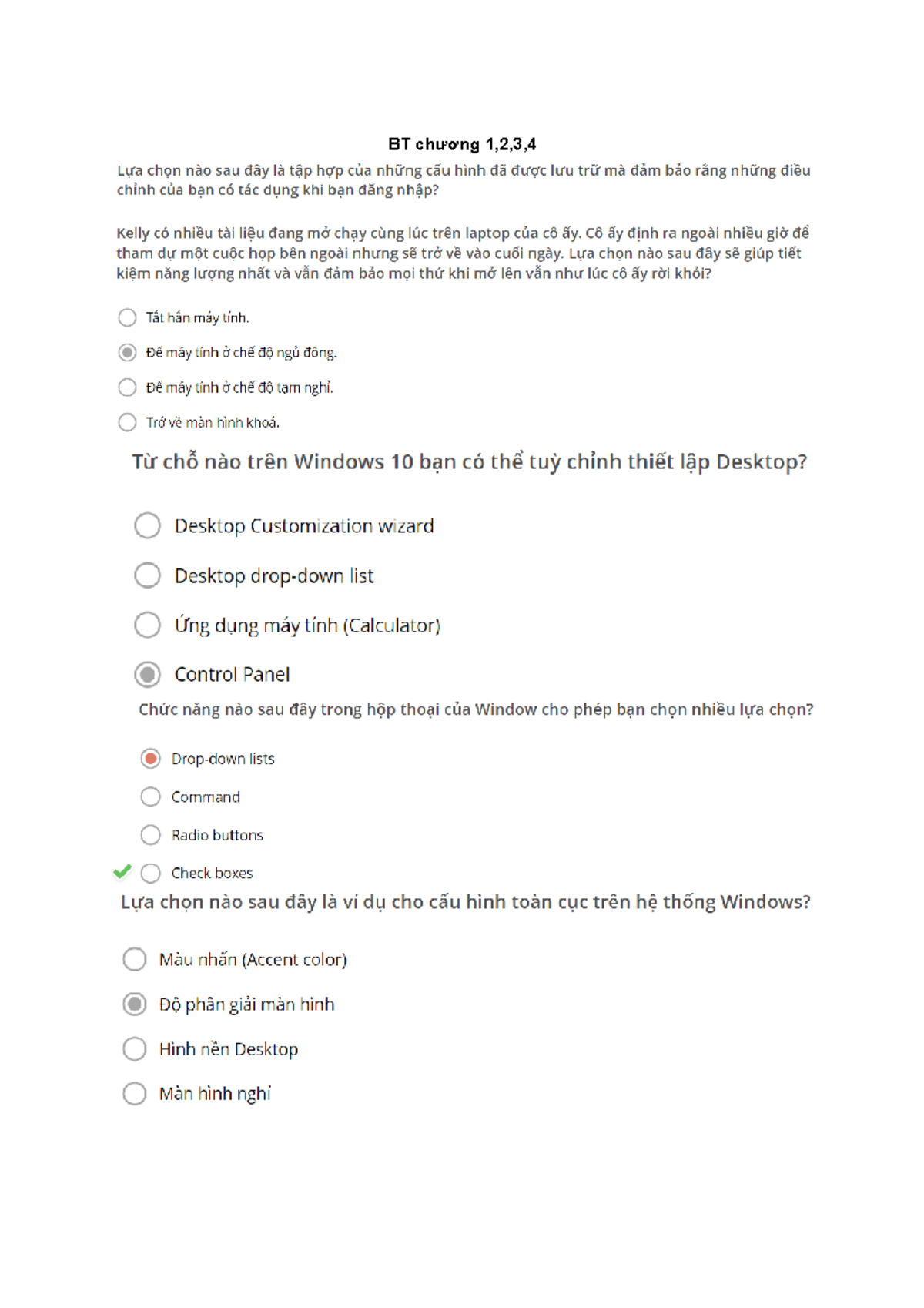 Câu hỏi ôn tập IC3 CF - Câu hỏi ôn tập - Ic3 gs5 Outcome - BT chương 1,2,3, - Studocu
