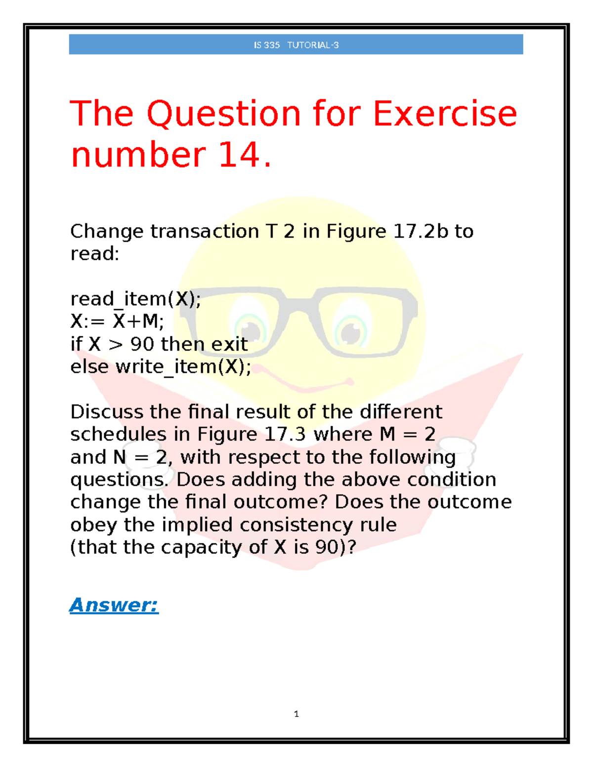 Is335 tutorial-3 2 - ABOUT DATA - The Question for Exercise number 14 ...