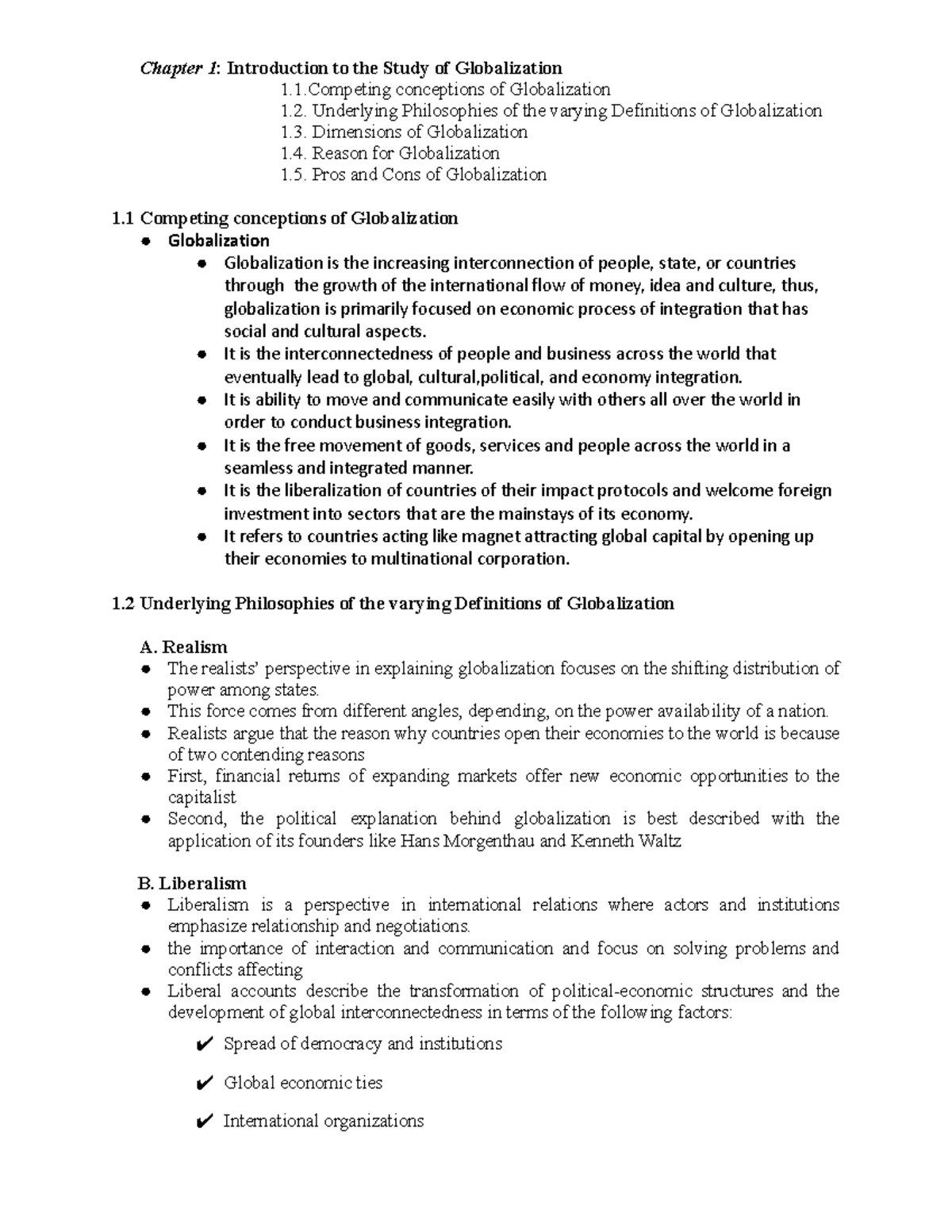 Chapter 1 - Chapter 1: Introduction to the Study of Globalization 1.1 ...