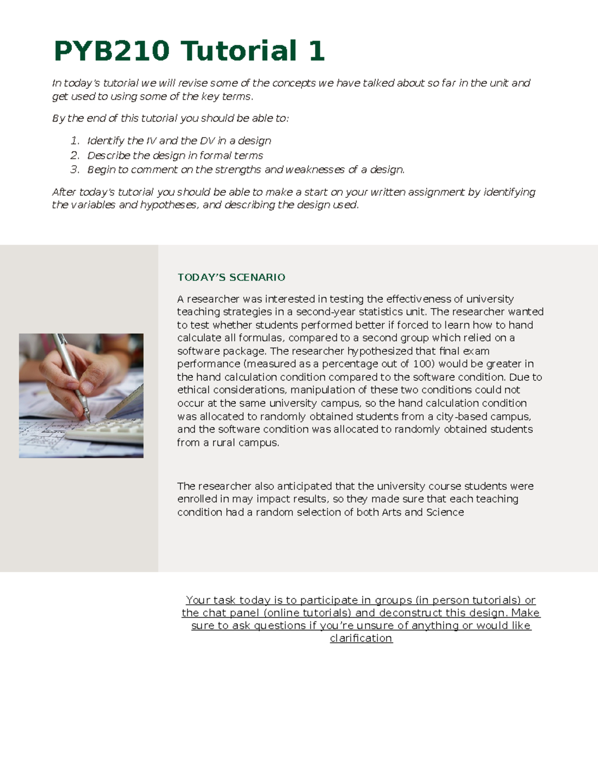 Tutorial 1-1 - n/a - ngidfjnvg dfl - PYB210 Tutorial 1 In today’s ...