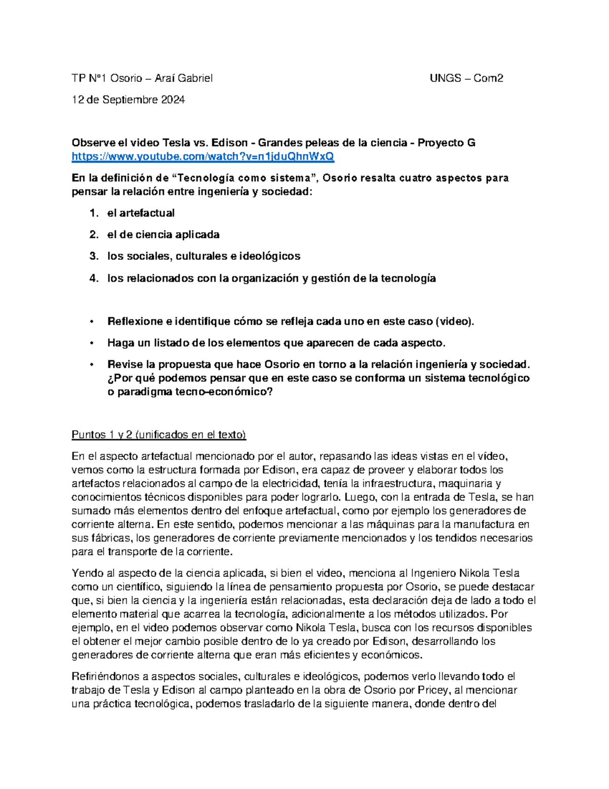 TP N°1 Osorio - Araí Gabriel - Edison - Grandes peleas de la ciencia ...