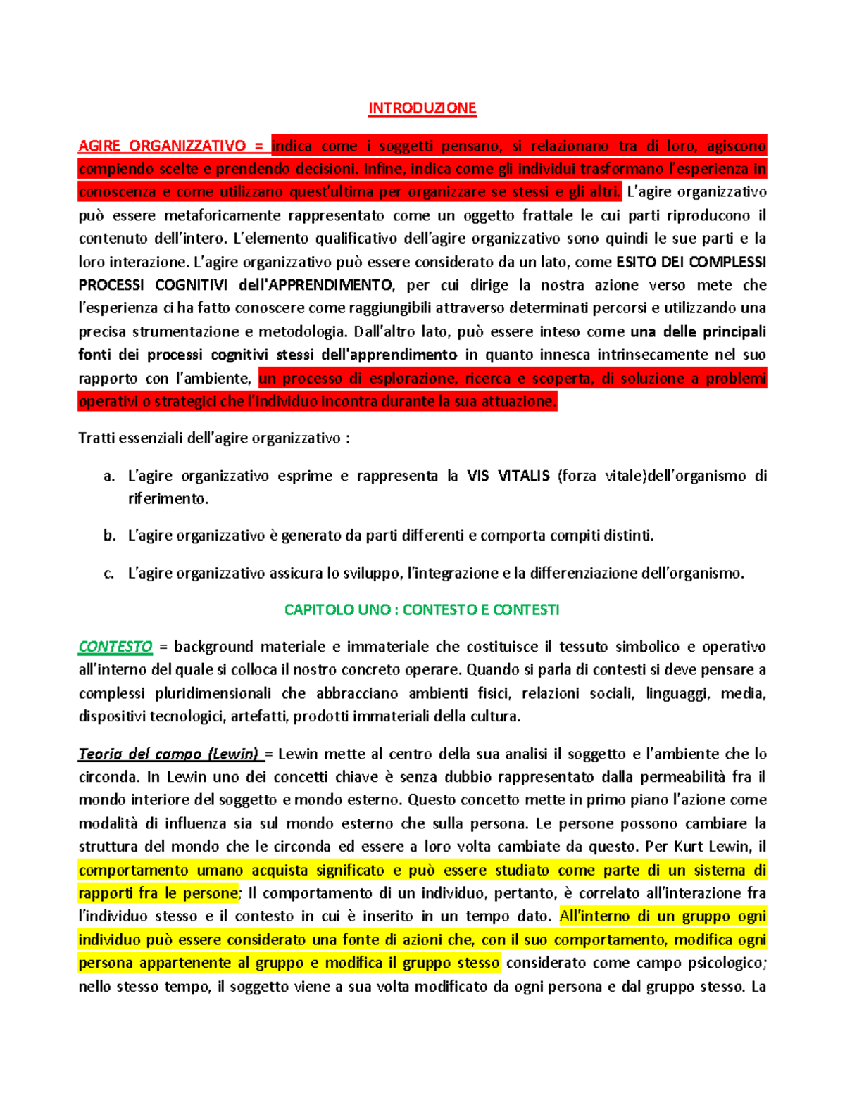 L'agire organizzativo riassunto - Warning: TT: undefined function: 32 Warning: TT: undefined ...