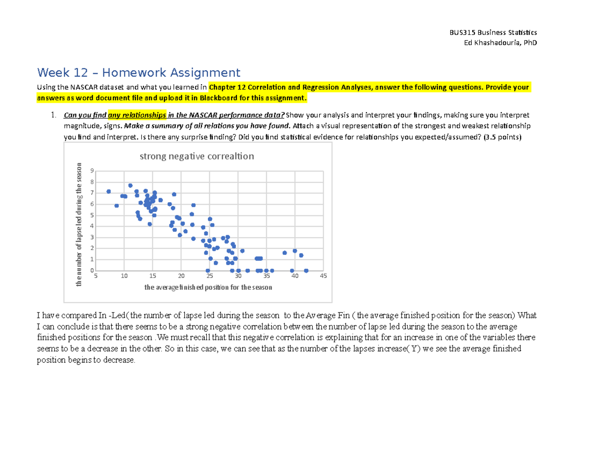 Chapter 12 homework Complete - Finance Class - Ed Khashadouria, PhD ...