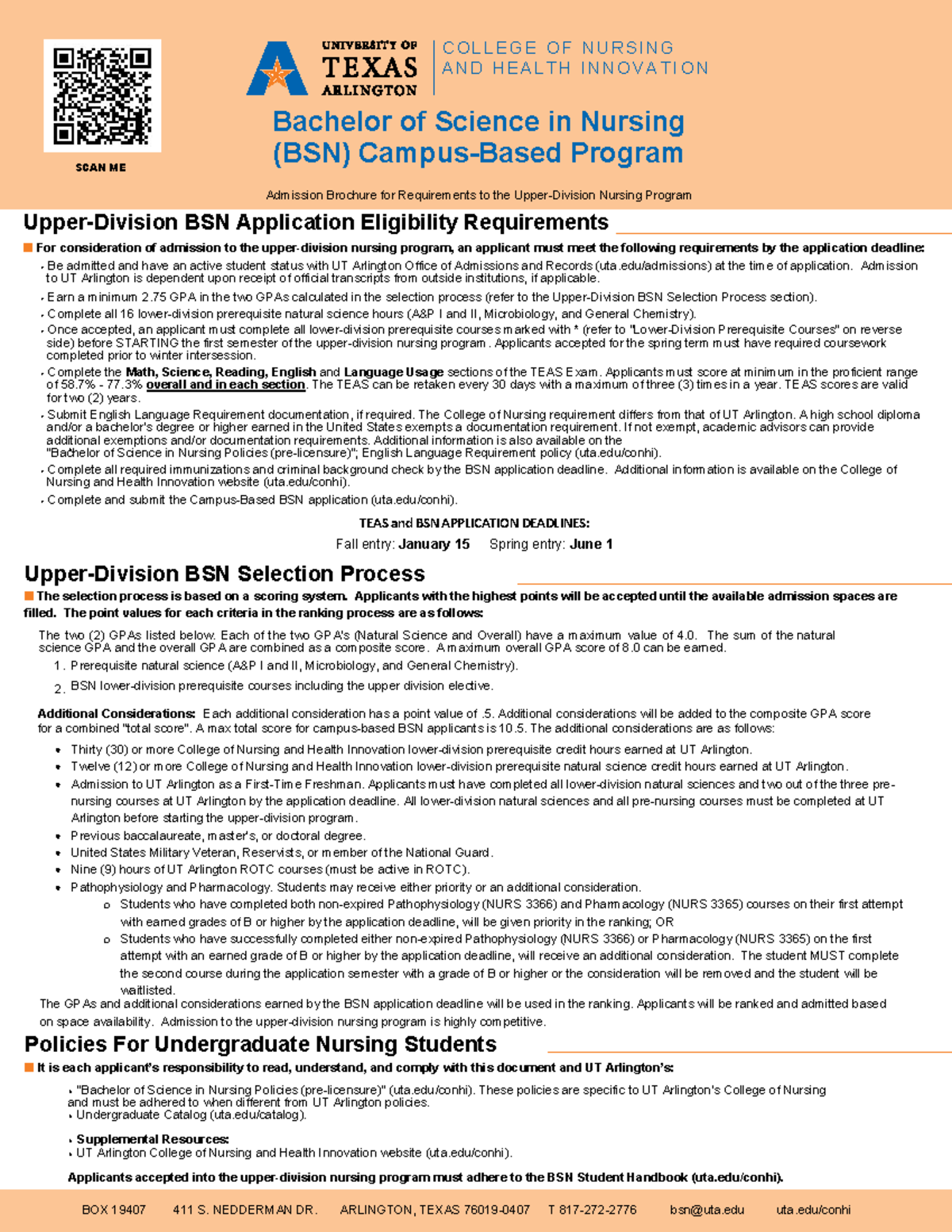 CB Admission Brochure 7 - Bachelor of Science in Nursing (BSN) Campus ...