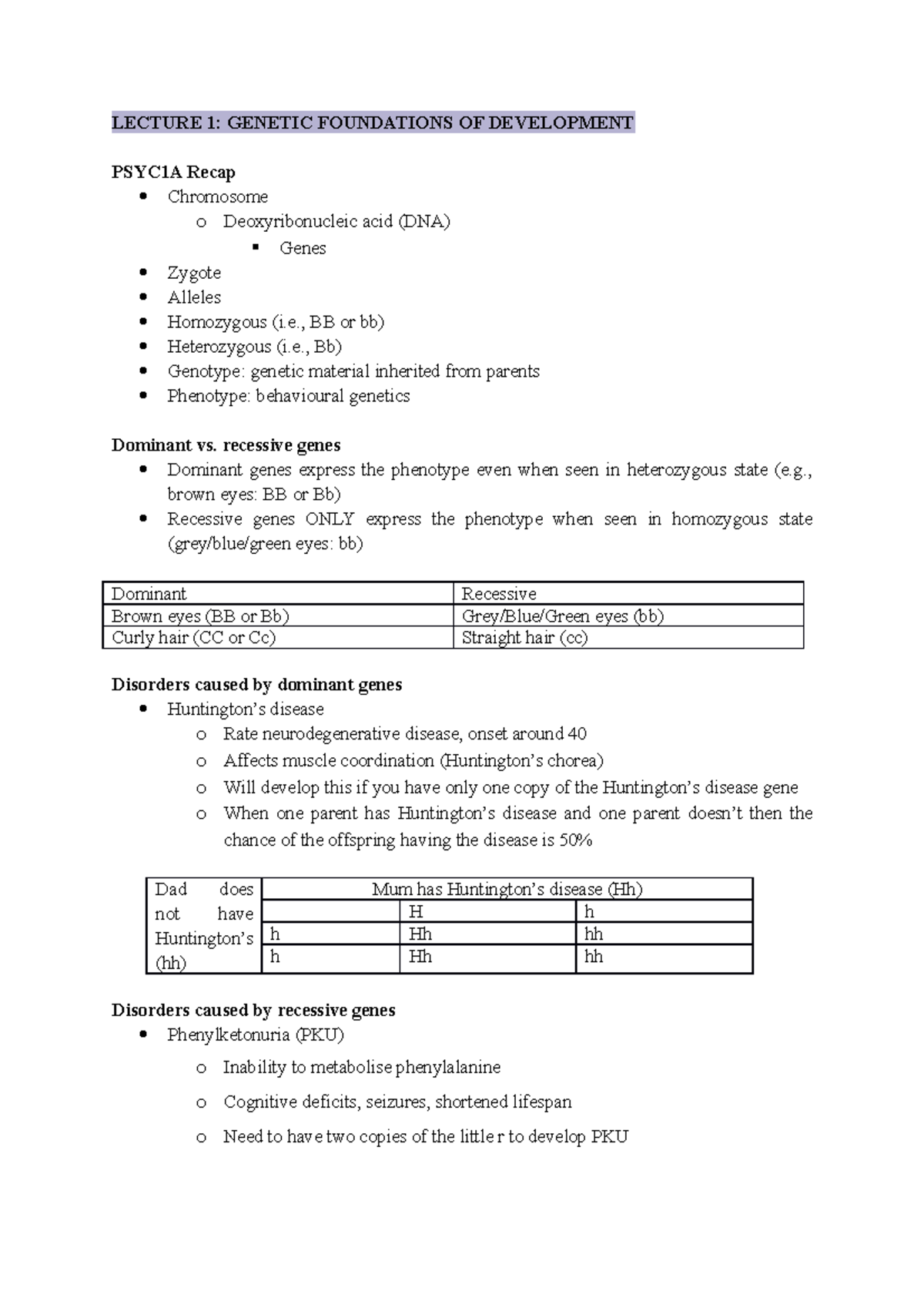Lecture 1 - Genetic Foundations of Development - LECTURE 1: GENETIC ...