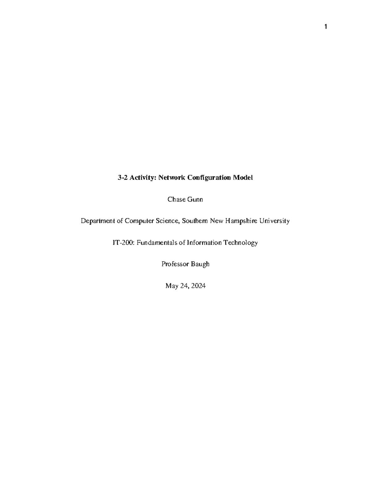 IT-200 3-2 Week 3 Activity - Network Configuration Model (1) - 1 3 - 2 ...