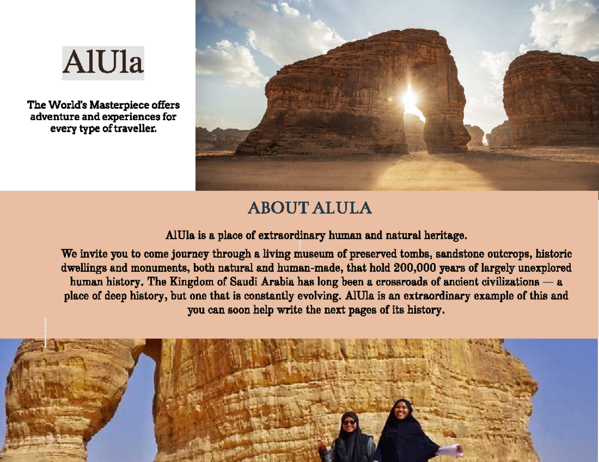 Alula - AlUla ABOUT ALULA AlUla is a place of extraordinary human and ...