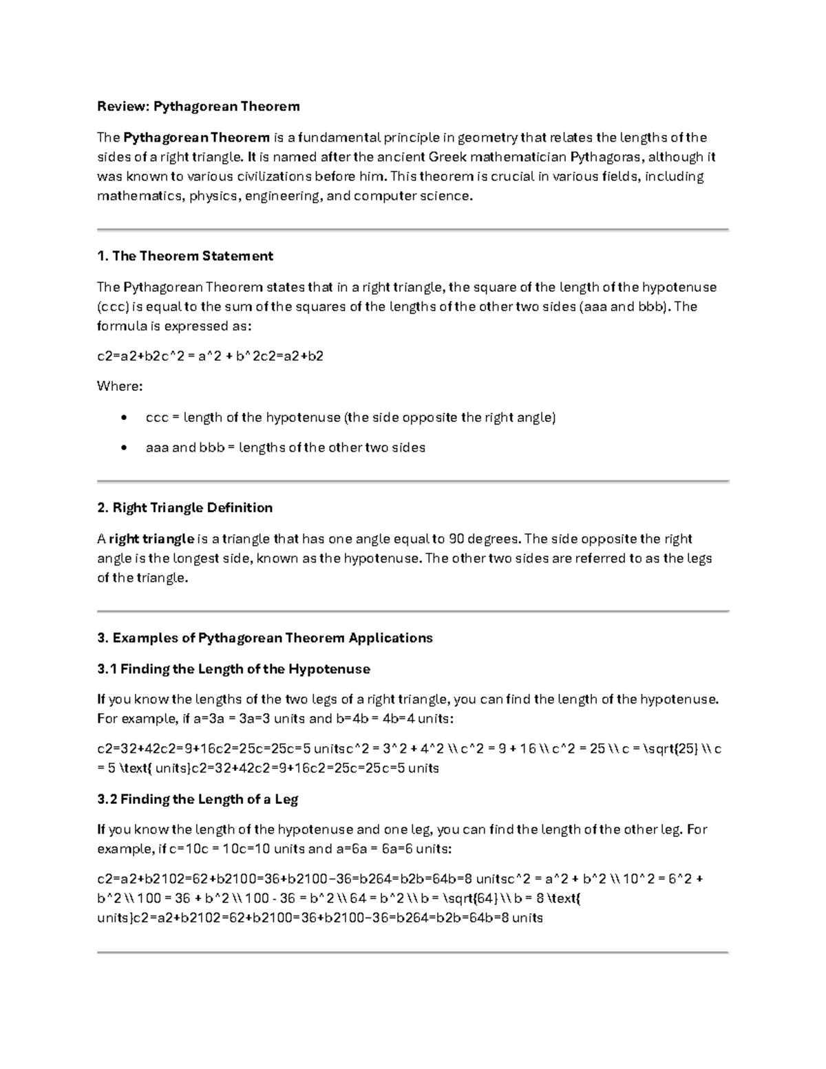 Review Pythagorean Theorem - It is named after the ancient Greek ...