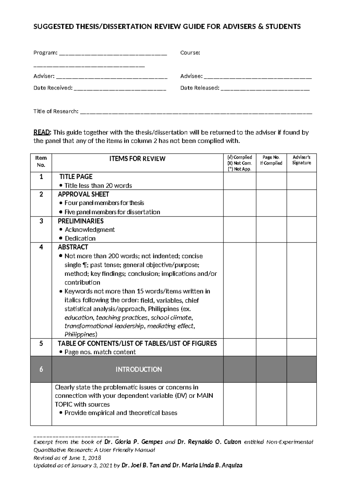 Advisers-Guide Quantitative Imrad-Version-1 - Program