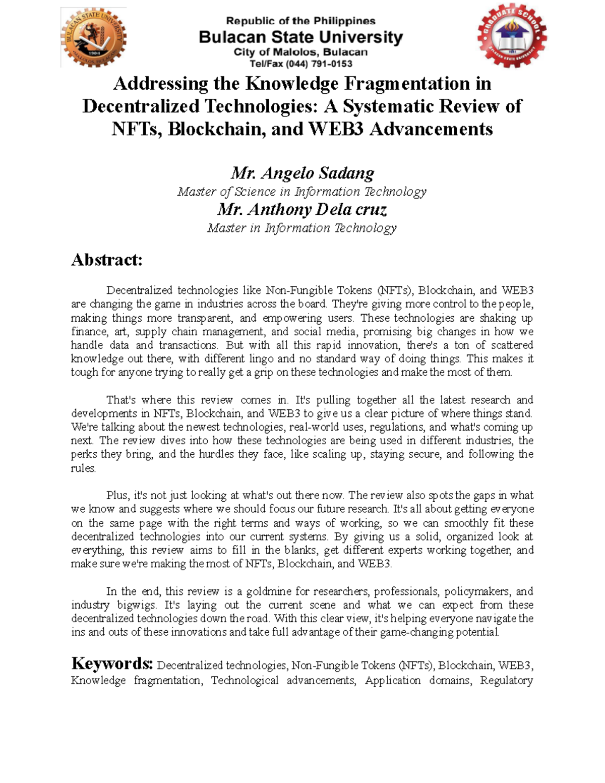 Addressing the Knowledge Fragmentation in Decentralized Technologies A ...