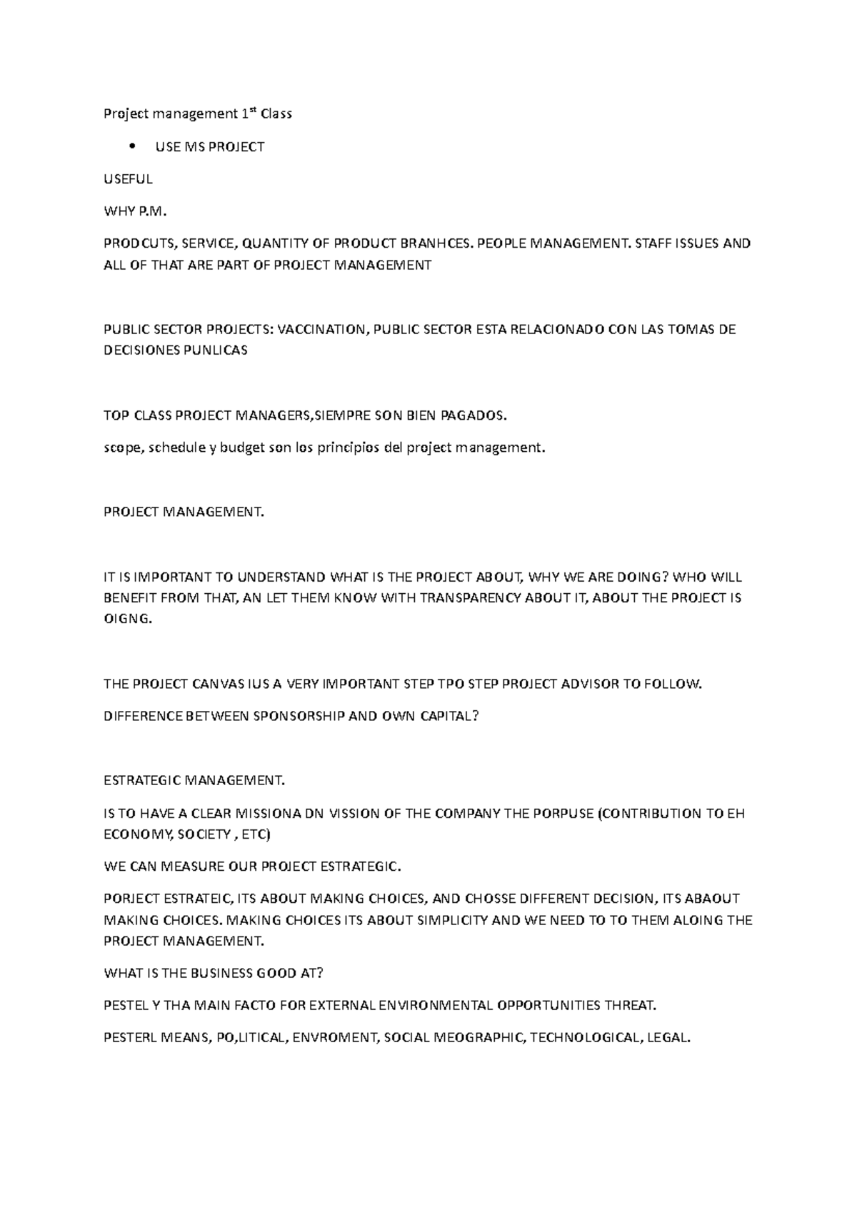 Project management 1st Class - Project management 1 USE MS PROJECTst ...