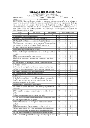 Escala CARS - Fonoaudiologia - C A R S ( CHILDHOOD AUTISM RATING SCALE ...