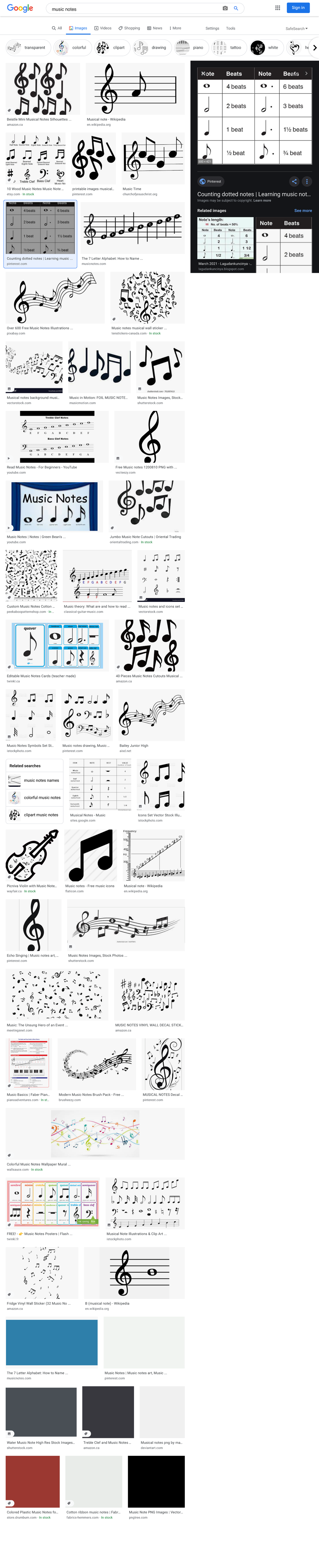Music notes - Google Search - Size All Colour ImagesType VideosTime ...