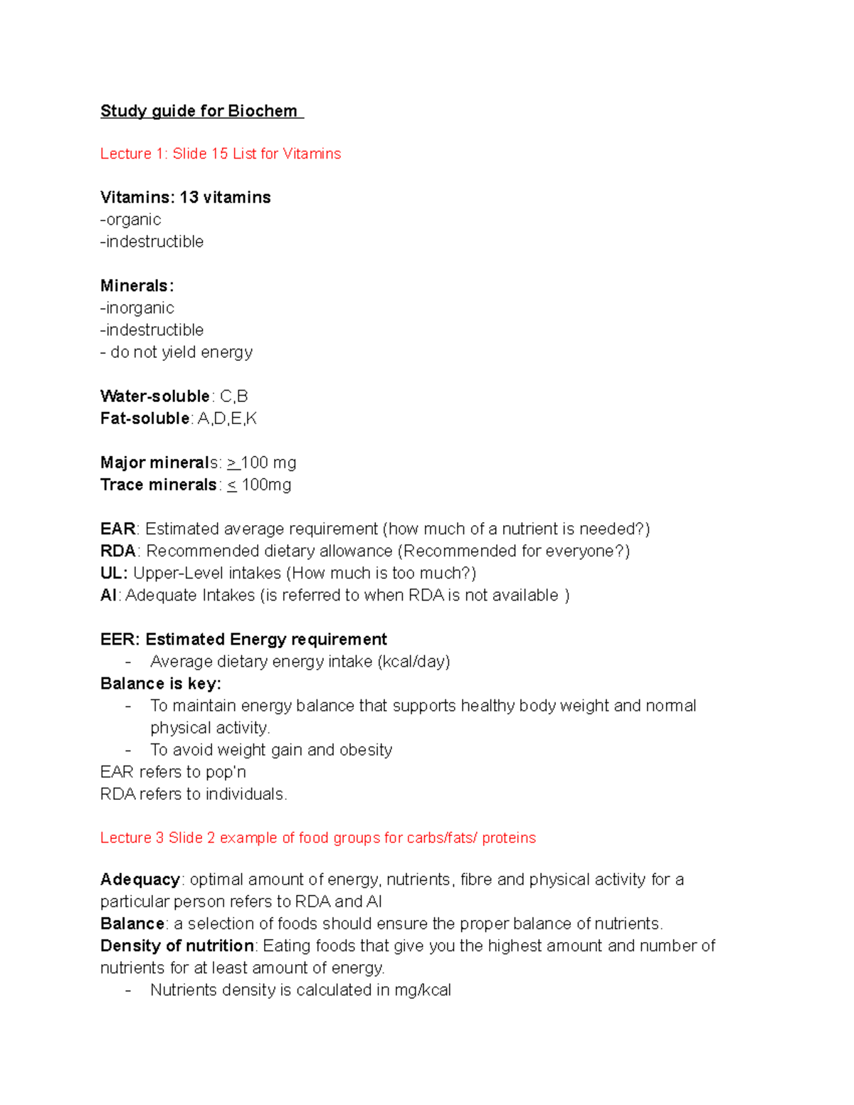 Study guide for Biochem - Study guide for Biochem Lecture 1: Slide 15 ...
