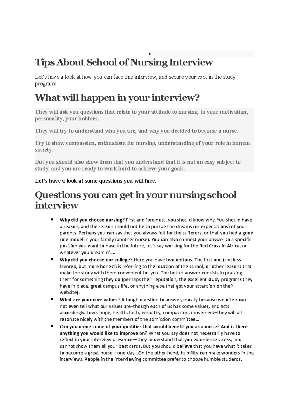 Nursing pq - Tips About School of Nursing Interview Let’s have a look ...