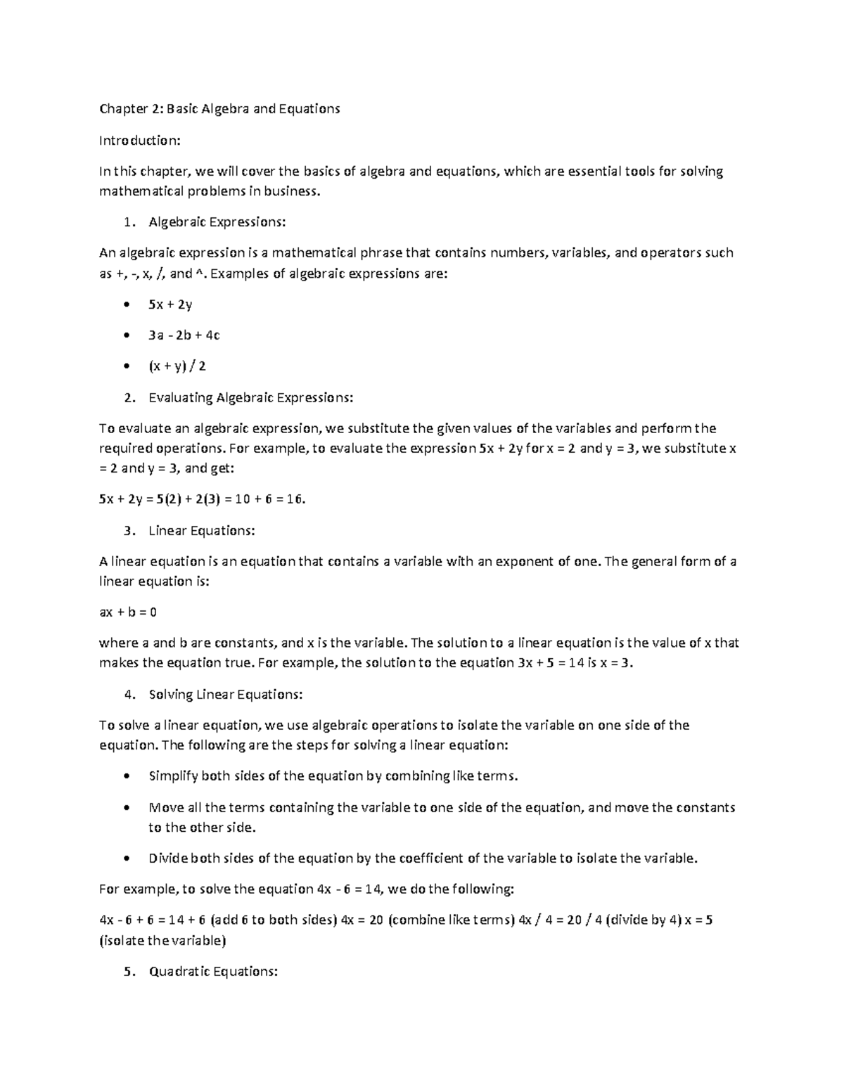 11 - Basic Algebra and Equations is an important topic in mathematics ...