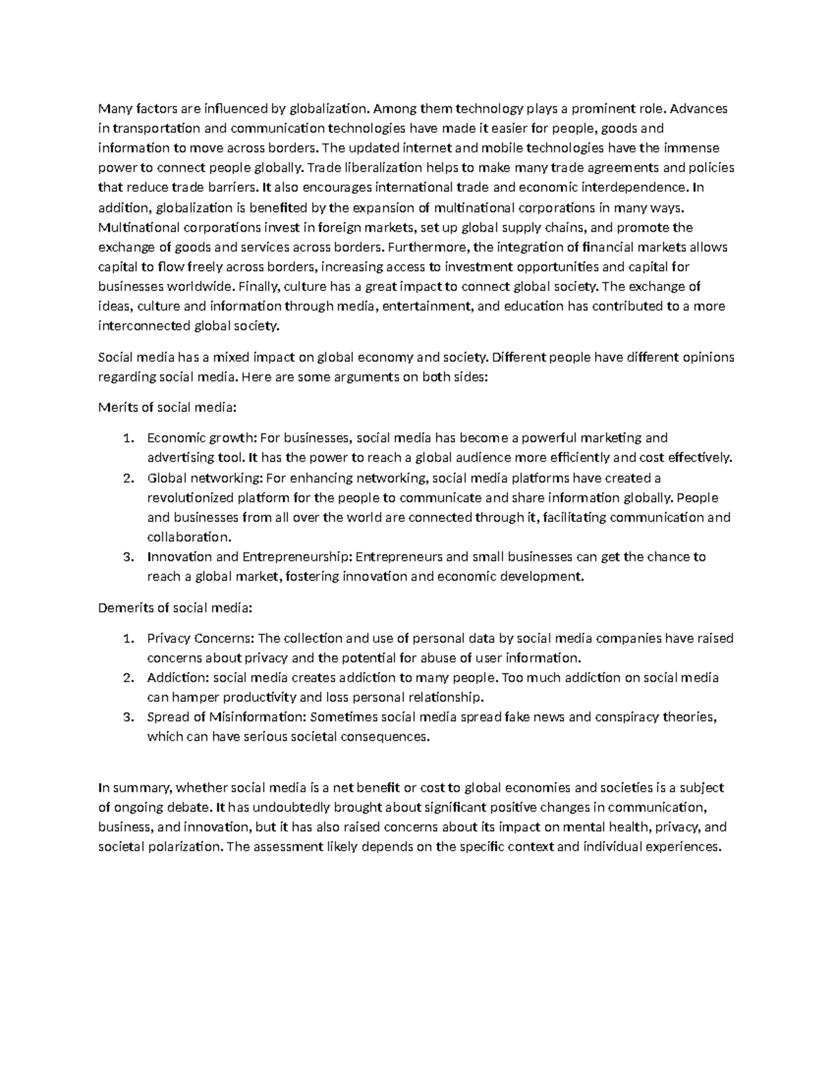 Dis 1 econ 600 1 - It is an economic discussion. - Many factors are ...