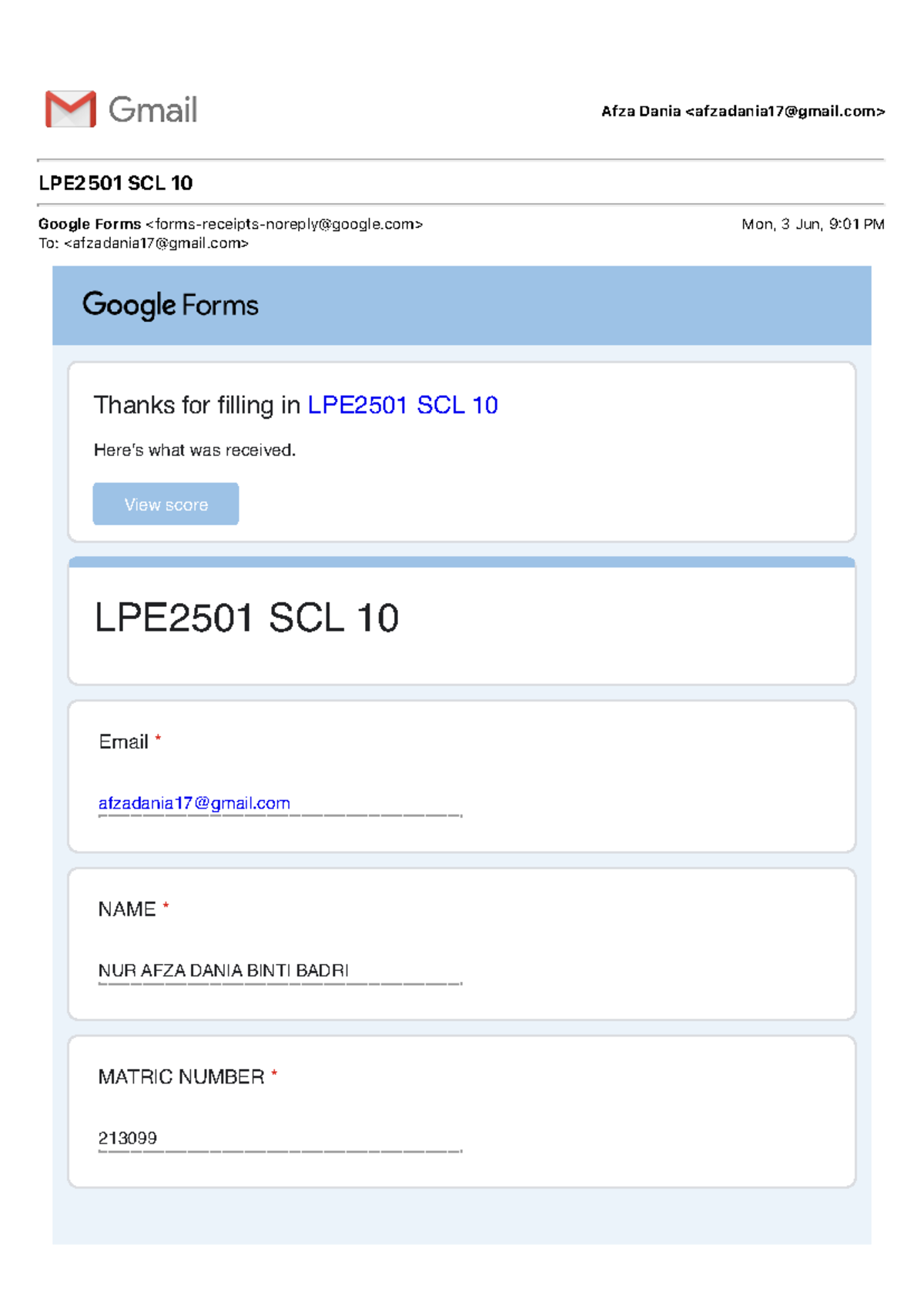 SDL 10 - 213099 - Can make easy to study - Afza Dania LPE2501 SCL 10 - Studocu