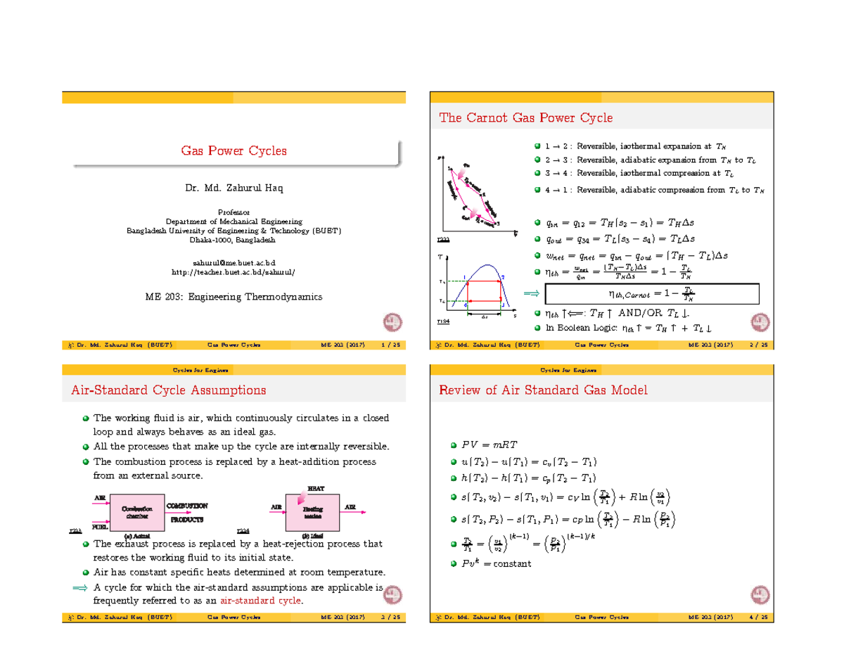 ME203 Gas Power Cycle - This lecture given by our sir - is very good ...