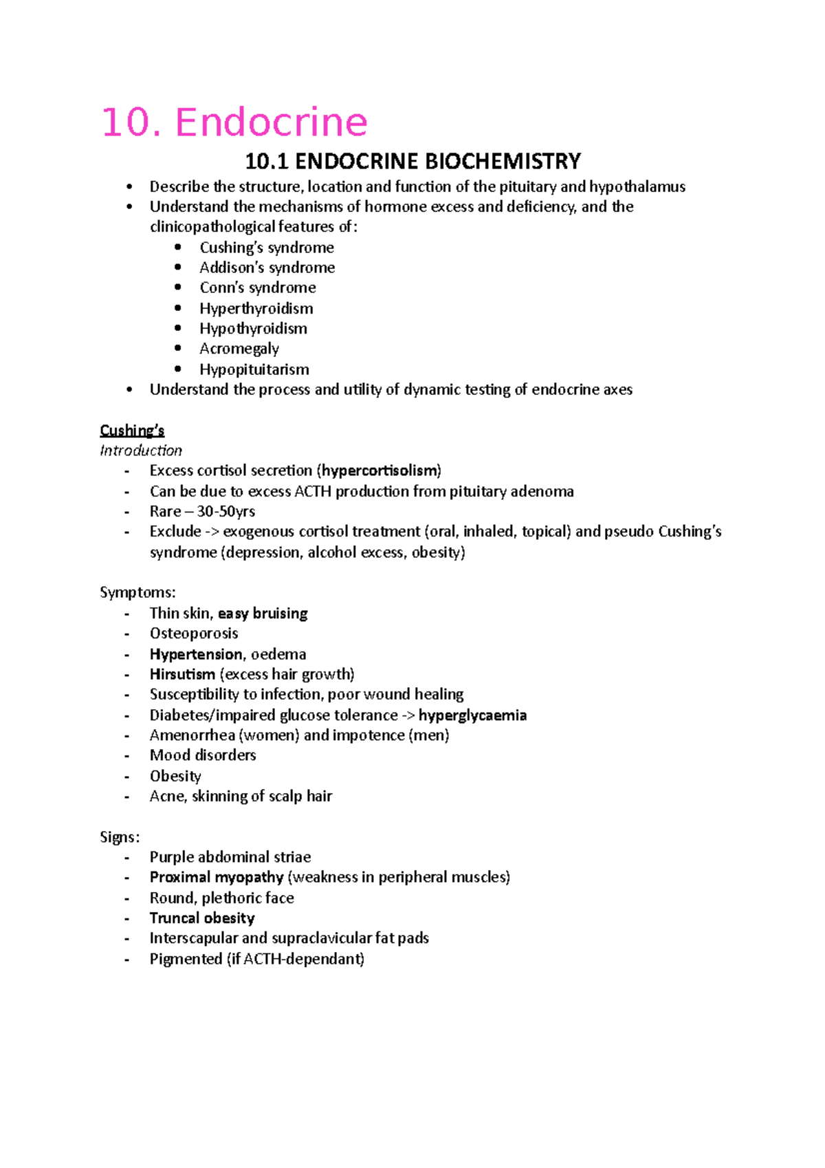 10. Endocrine - Oxford University Laboratory Medicine Course Revision ...