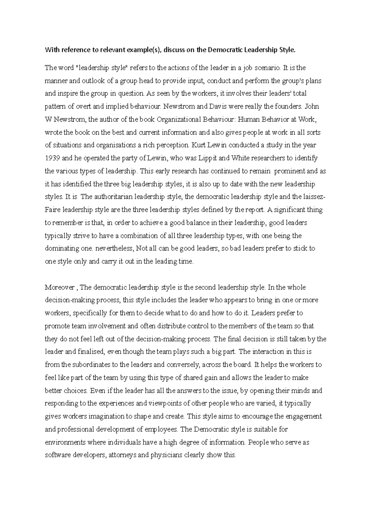 introduction to politics and governance - With reference to relevant ...
