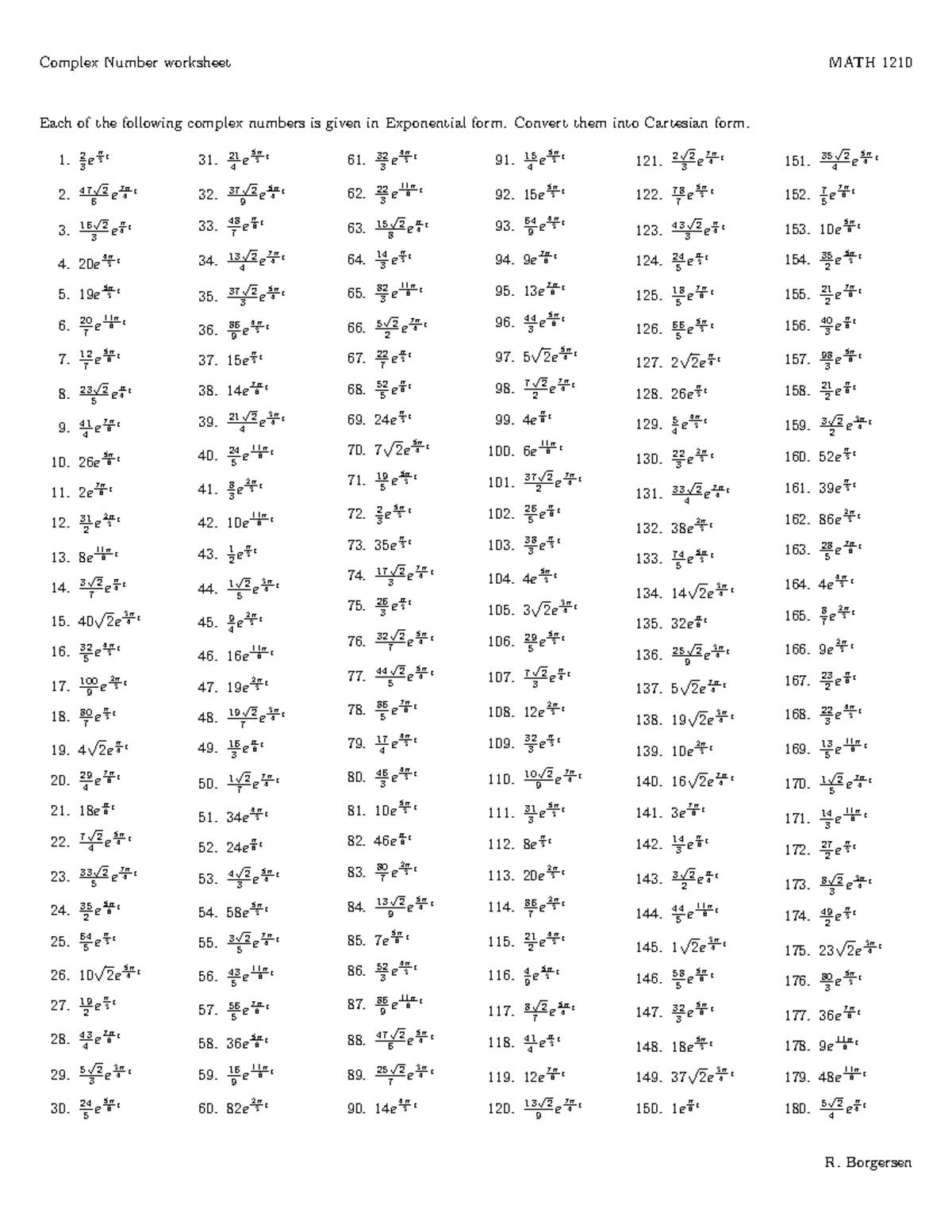 Complex-To Cartesian - Techniques Of Classical And Linear Algebra ...