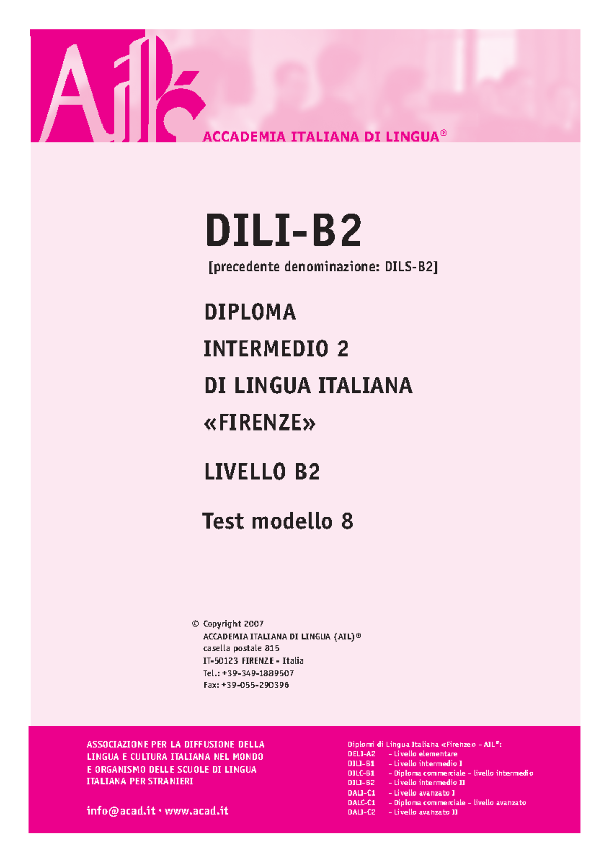 esame dell'italiano esercizi CELI - THE ITALIAN LANGUAGE DIPLOMAS ...