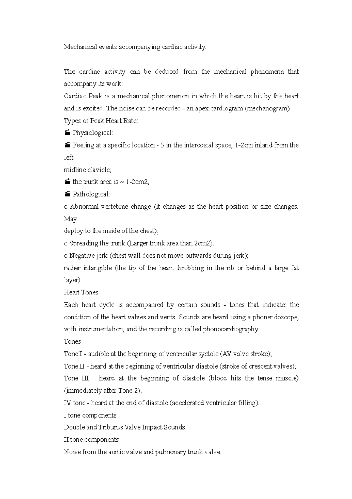 Mechanical events accompanying cardiac activity - The cardiac activity ...