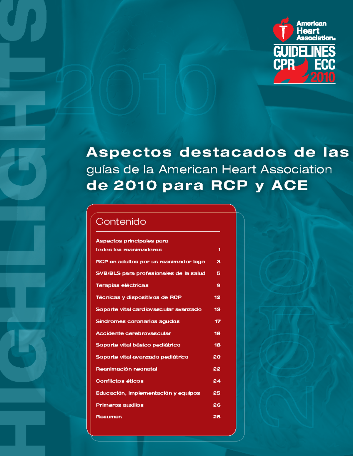 2010 Guias RCP y ACE AHA 1 - Aspectos destacados de las guías de la ...