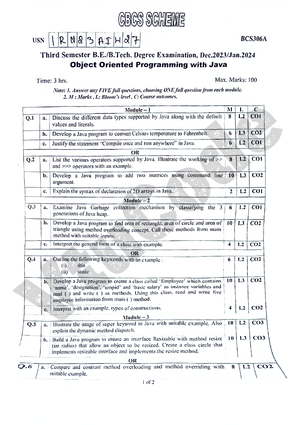 OOP WITH JAVA Programming LAB Program - BANGALORE COLLEGE OF ...