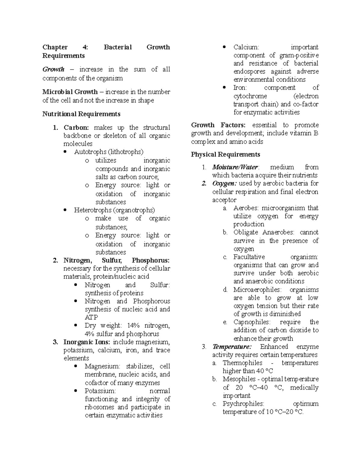 4. Bacterial Growth - Microbiology - Chapter 4: Bacterial Growth ...