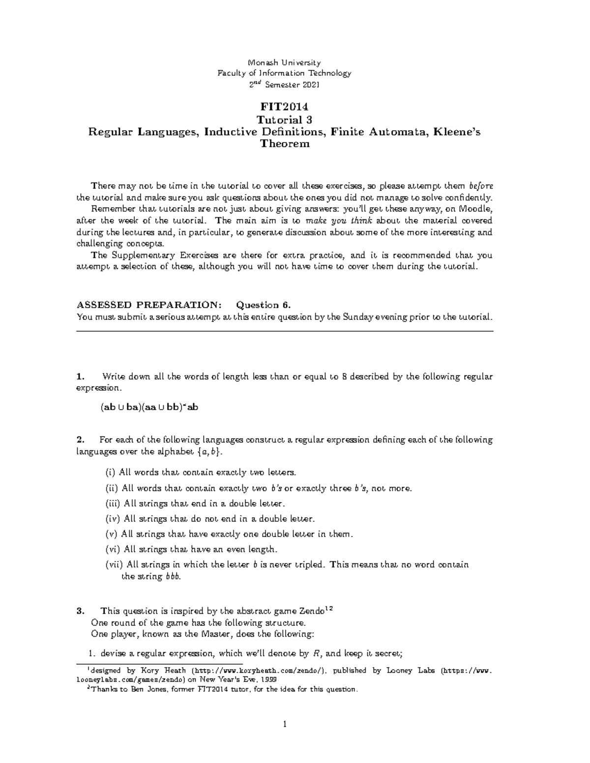 Tute 3 - 2021 Tutorial - Computer Science - Studocu