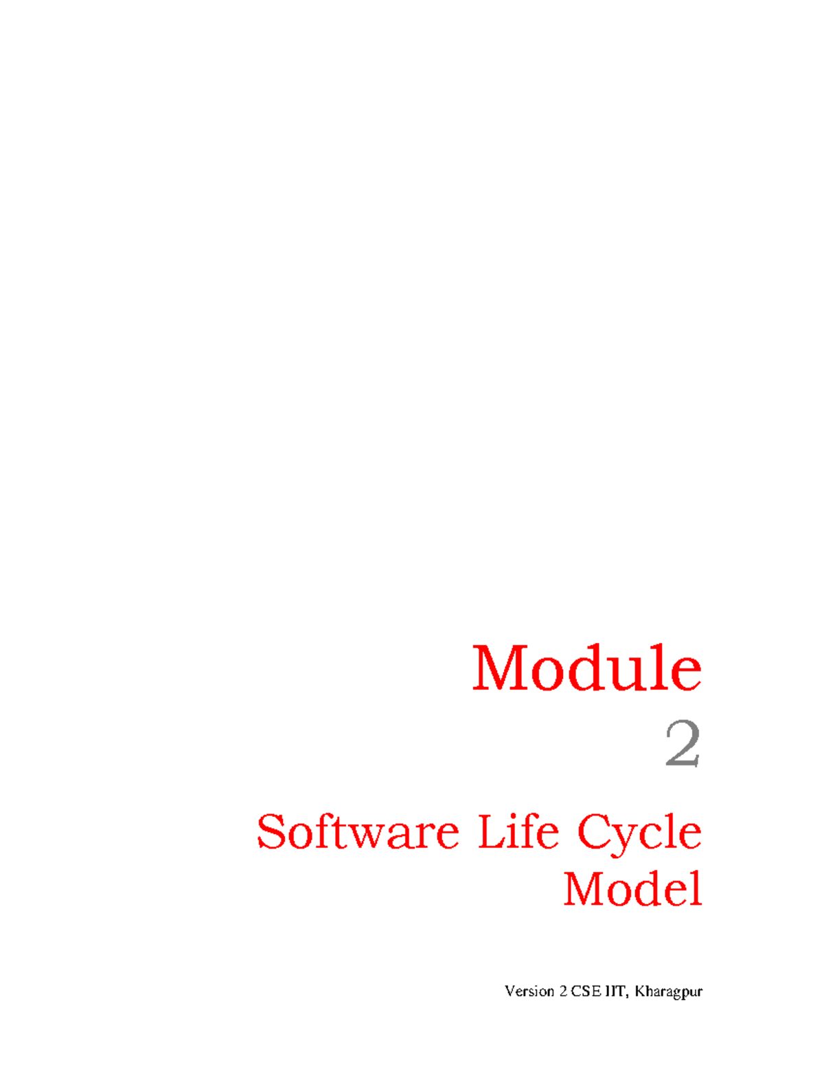 M02L03 - Lecture notes 5 - Module 2 Software Life Cycle Model Lesson 3 ...