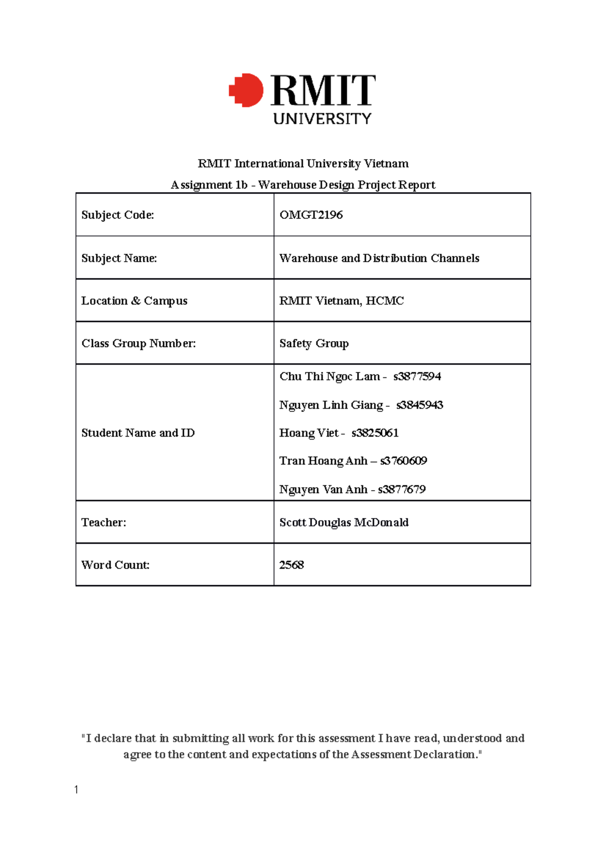 43b - sample asm 2 - RMIT International University Vietnam Assignment ...
