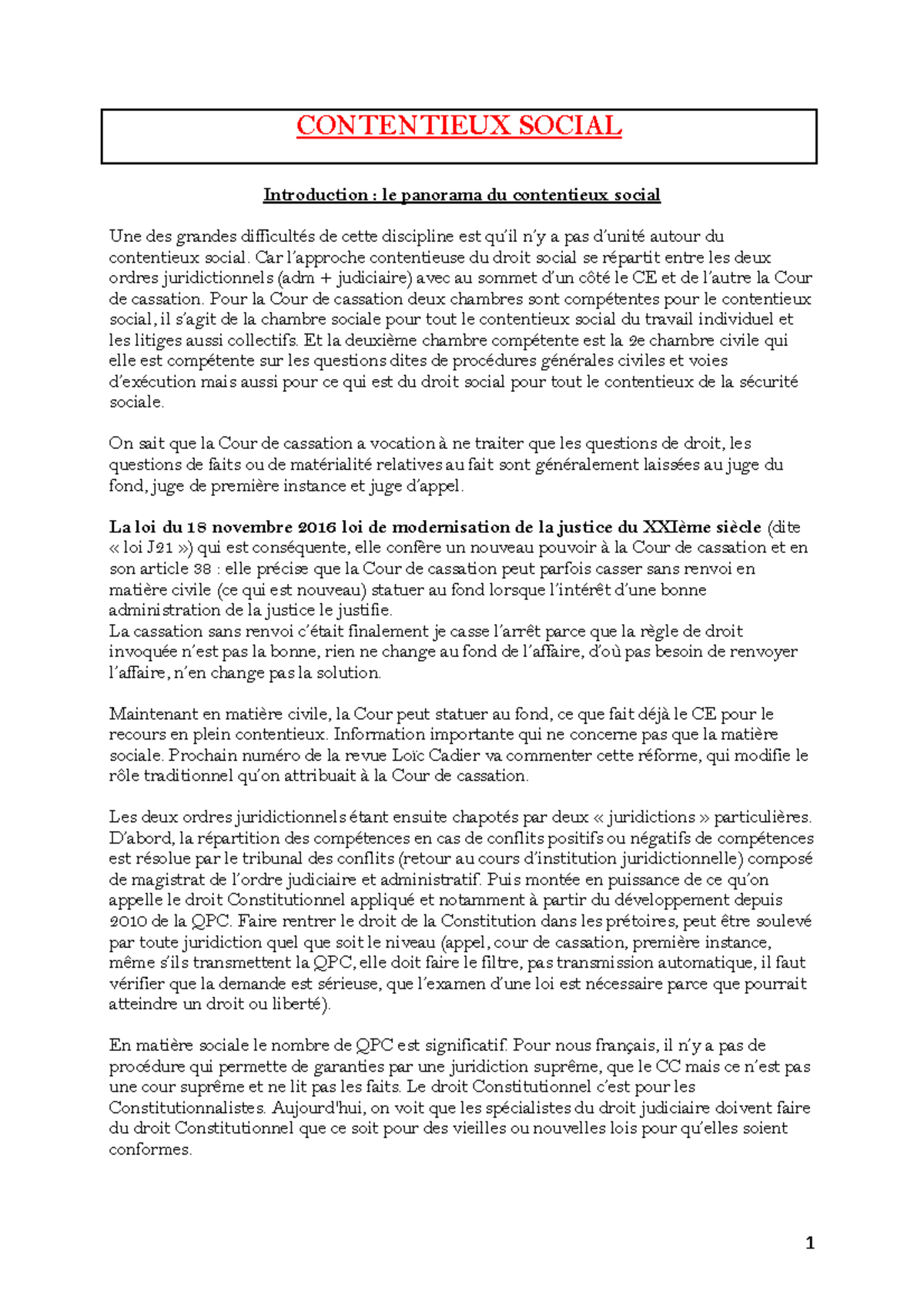 Contentieux social - Warning: TT: undefined function: 32 CONTENTIEUX SOCIAL Introduction : le ...