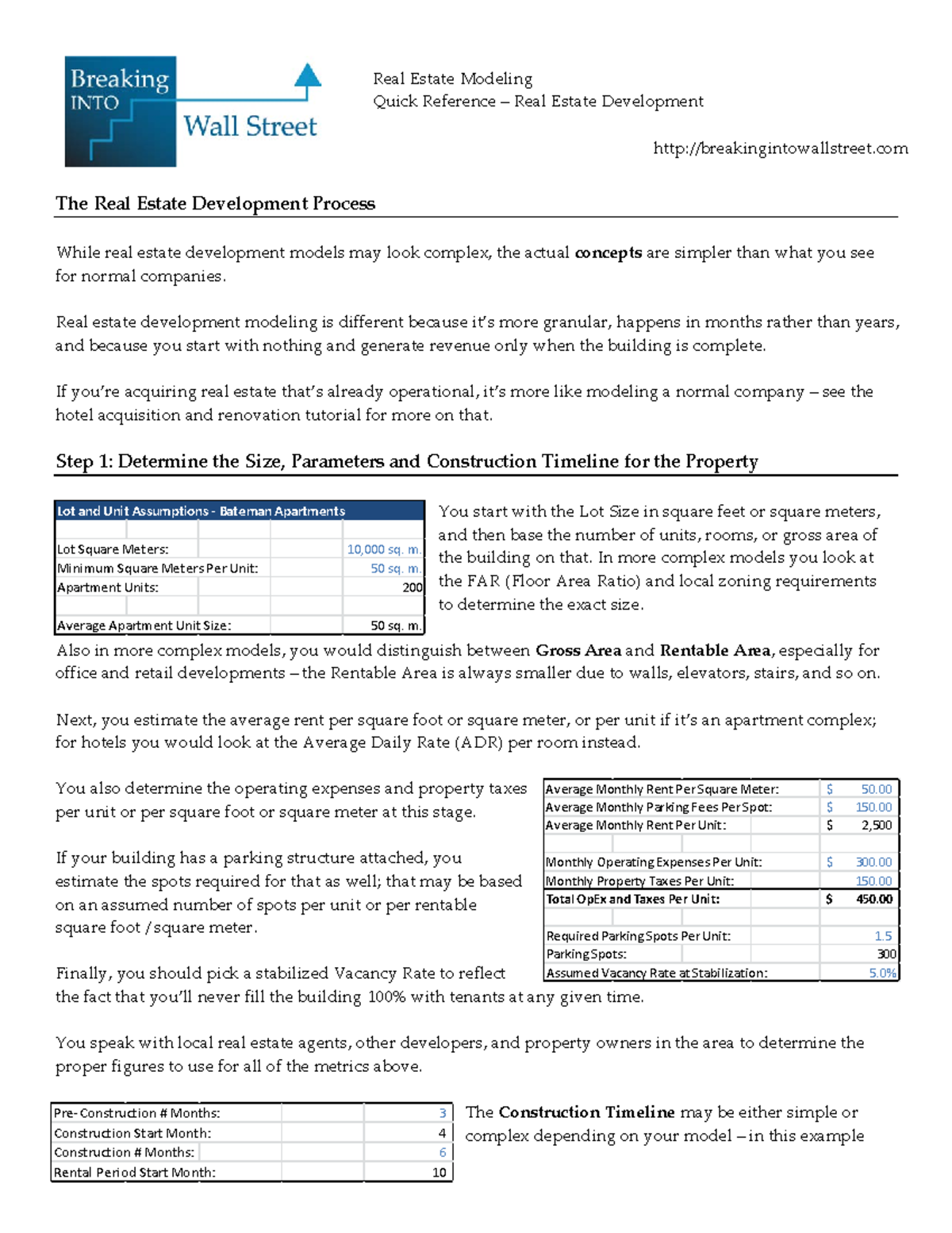 80 BIWS RE Development - Mandatory Reading - Quick Reference – Real ...