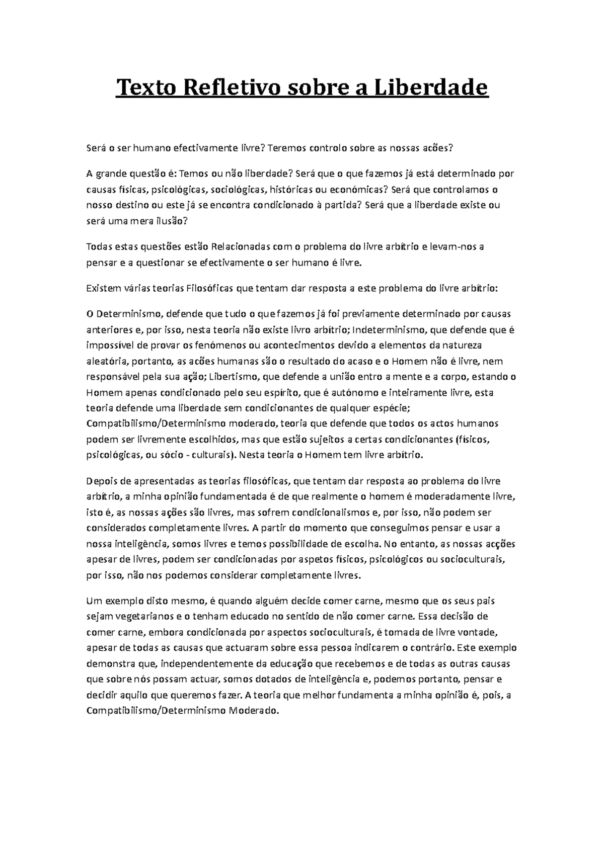 Texto Sobre Liberdade 20 Linhas - FDPLEARN