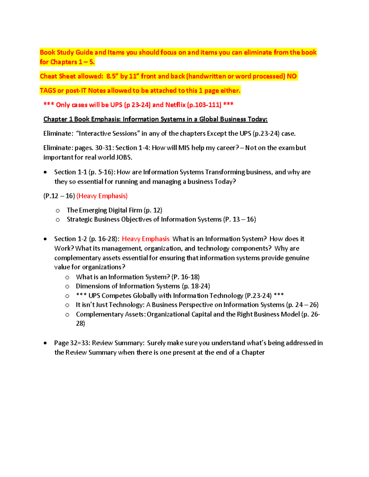 IS223 Midterm Study Guide - Chapters 1-5 - Book Study Guide and Items ...