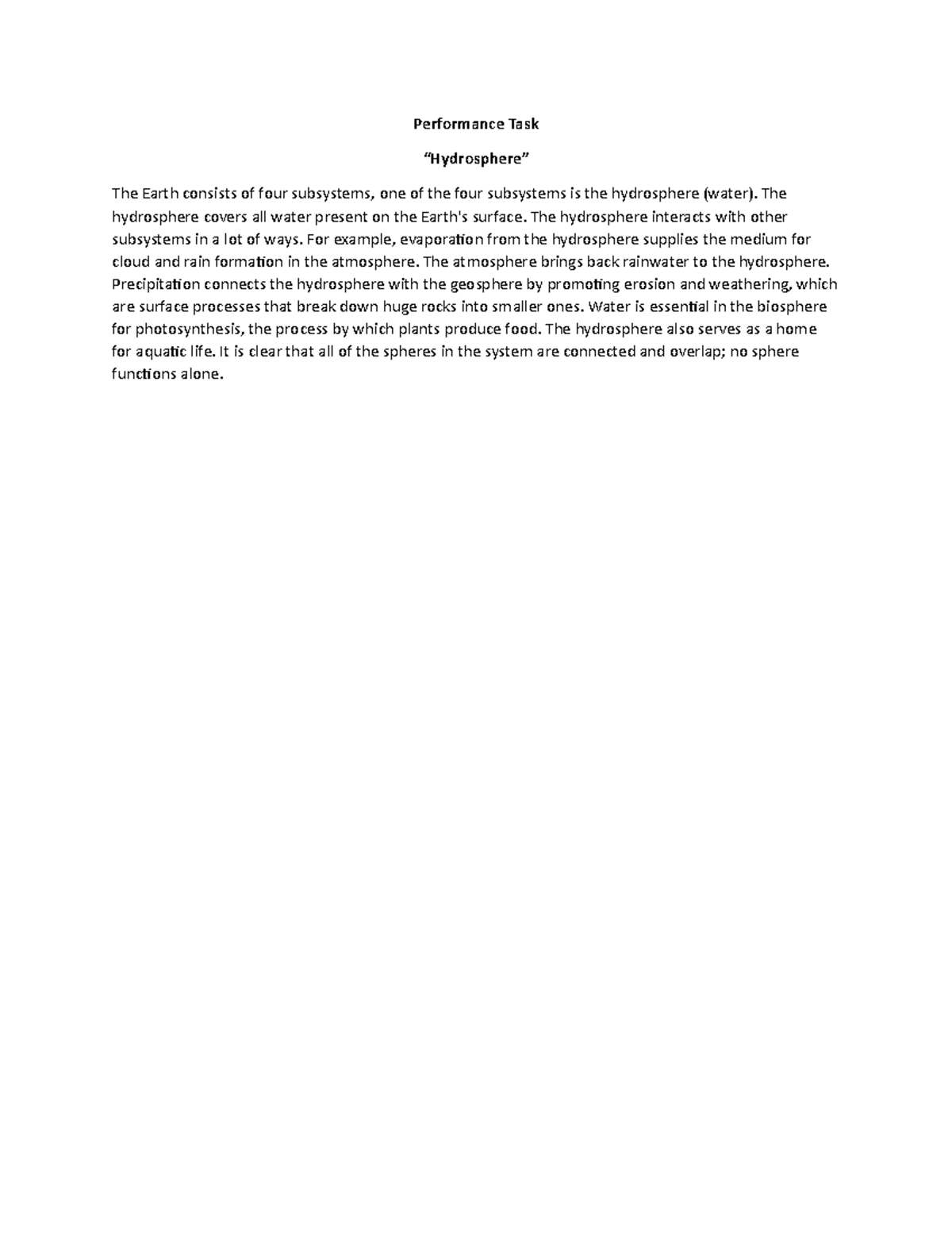 ELS Q1 M2 - Modules in Earth and Life Science - Performance Task ...