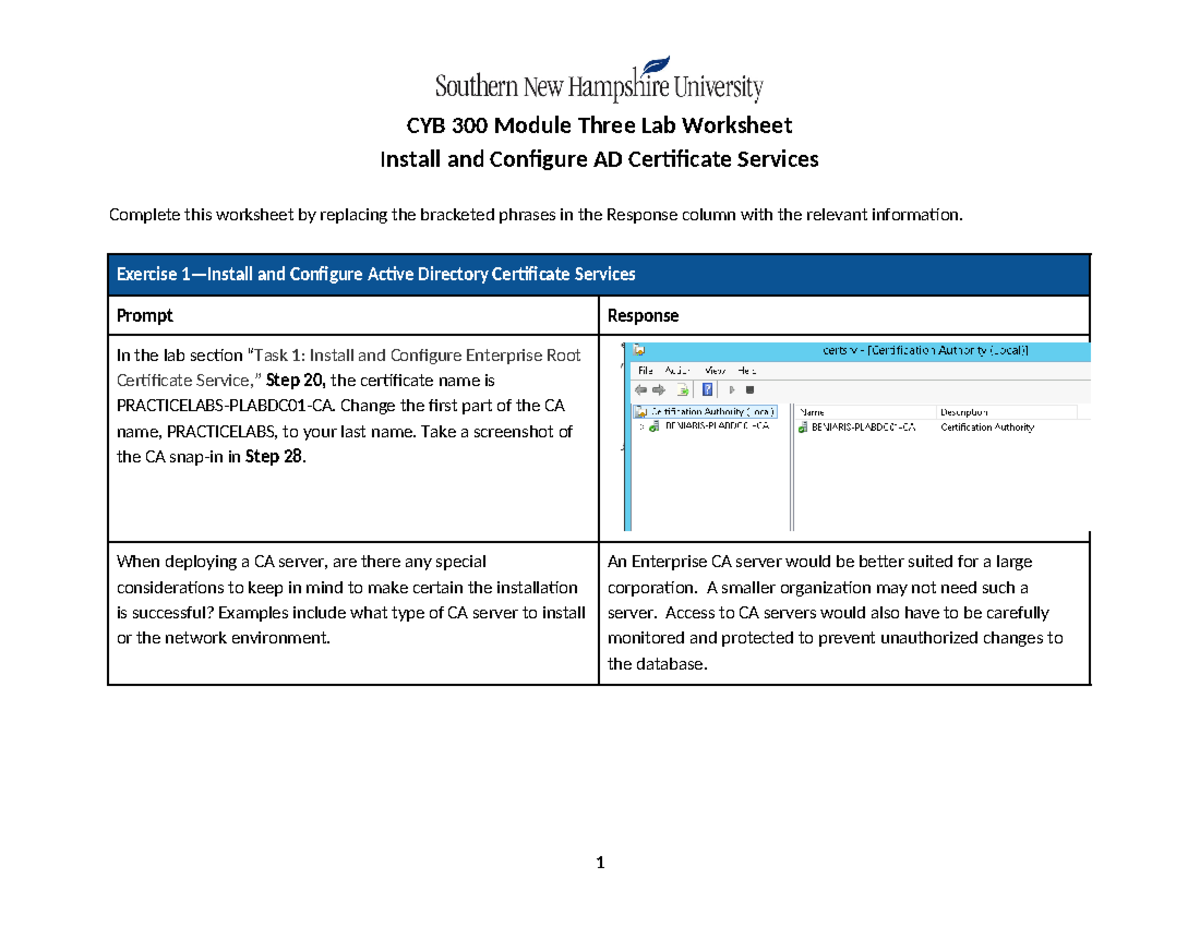 Beniaris CYB 300 Module Three Lab Worksheet - CYB 300 Module Three Lab ...