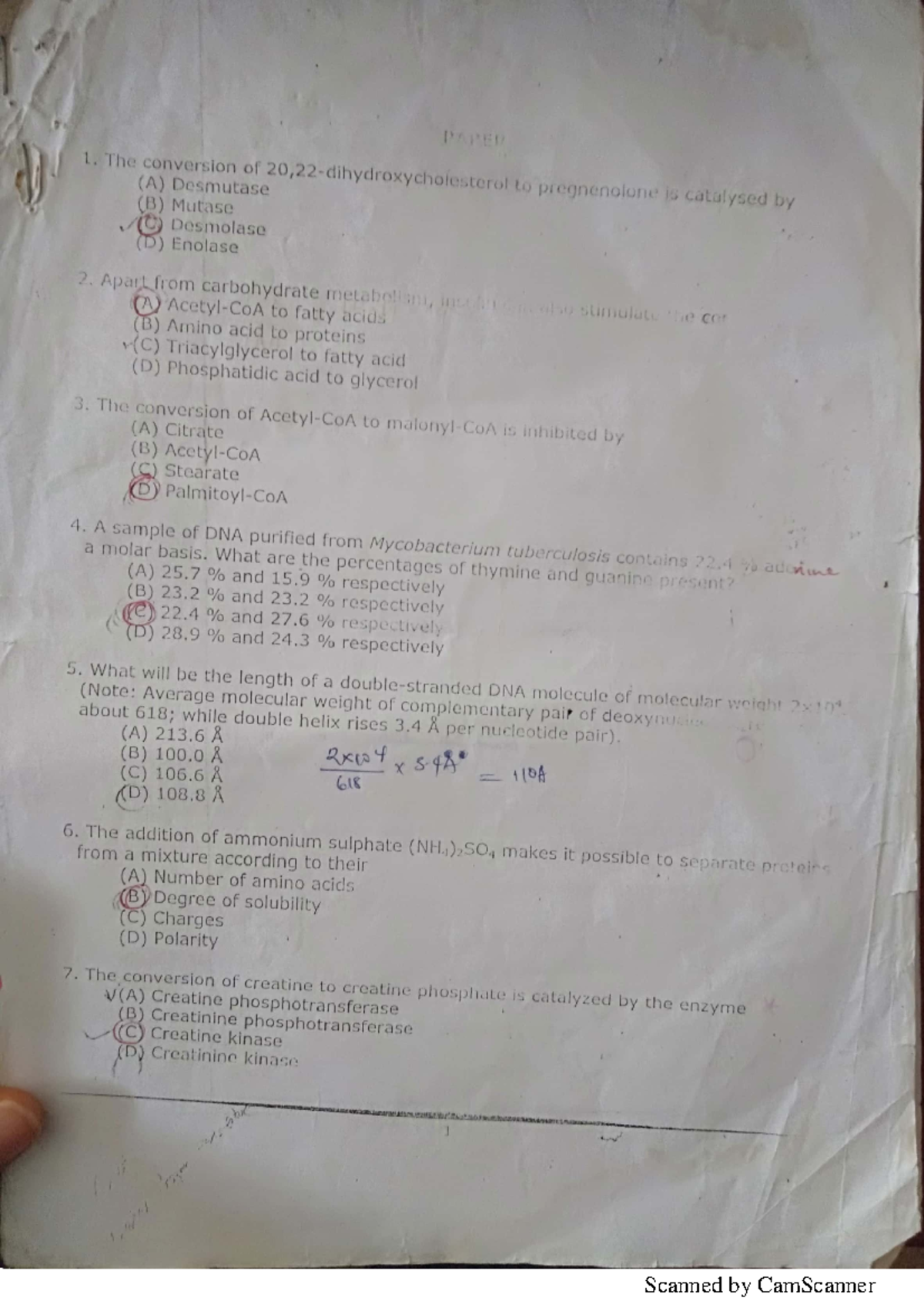 BCH MB MCQ - Note - Medical Biochemistry I - Studocu
