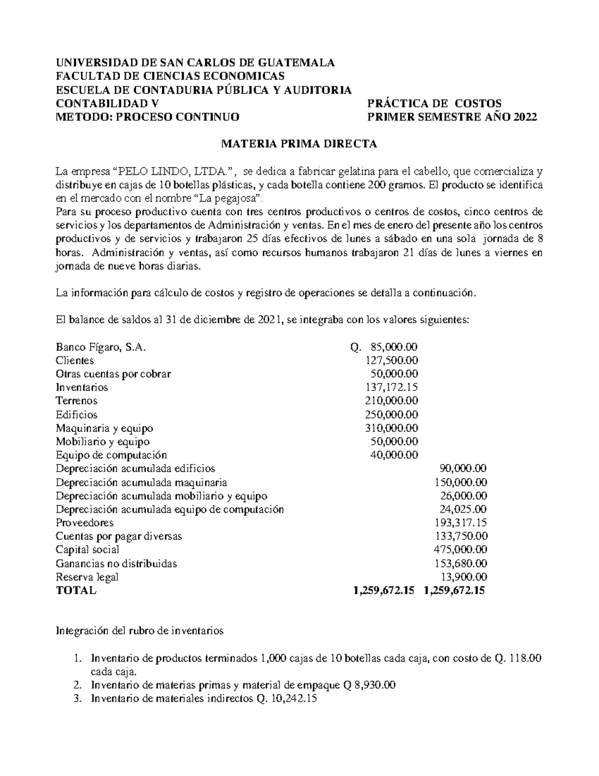 Practica Materia Prima Directa - UNIVERSIDAD DE SAN CARLOS DE GUATEMALA ...