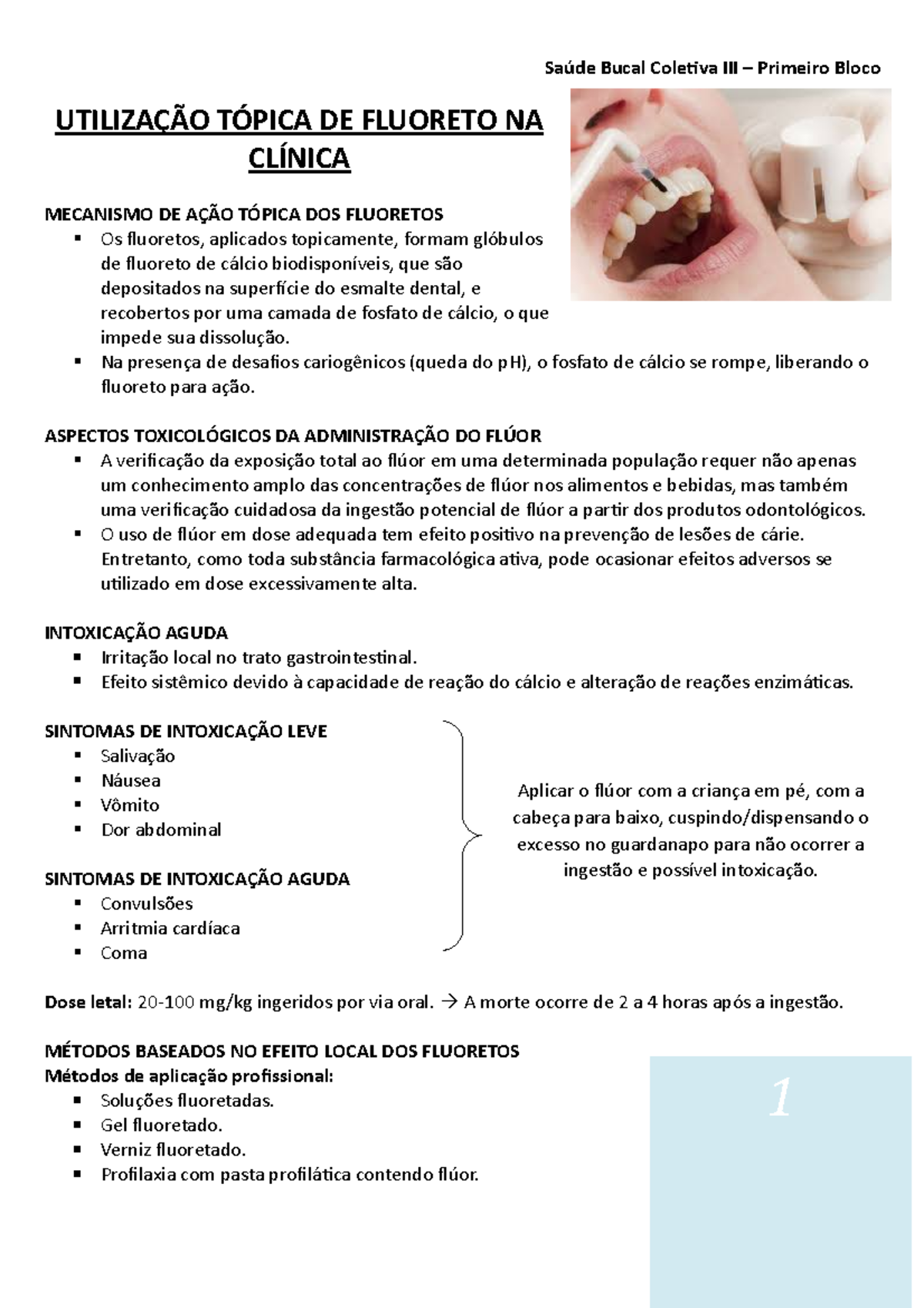 9 UtilizaÇÃo TÓpica DE Fluoreto NA ClÍnica - Bucal Coletiva Primeiro ...