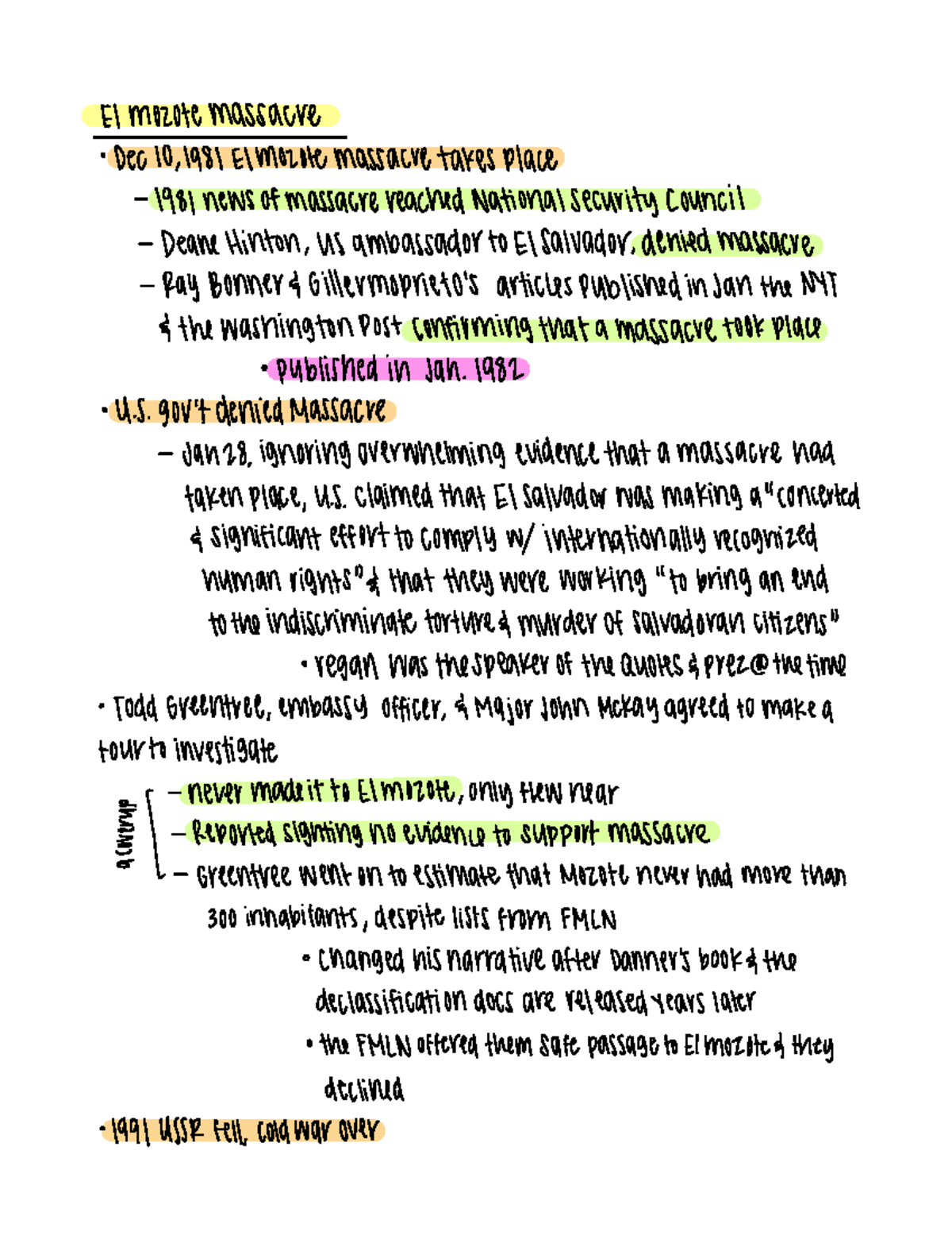 Aftermath of El Mozote Massacre Lecture Notes - HIST 109 - Studocu