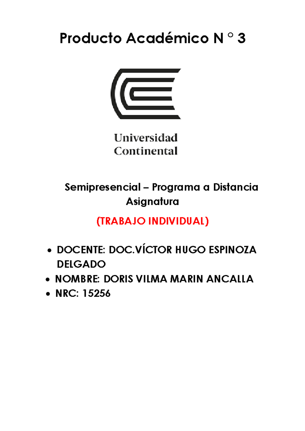 PA3-Economia- Doris Marin - Producto Académico N ° 3 Semipresencial ...
