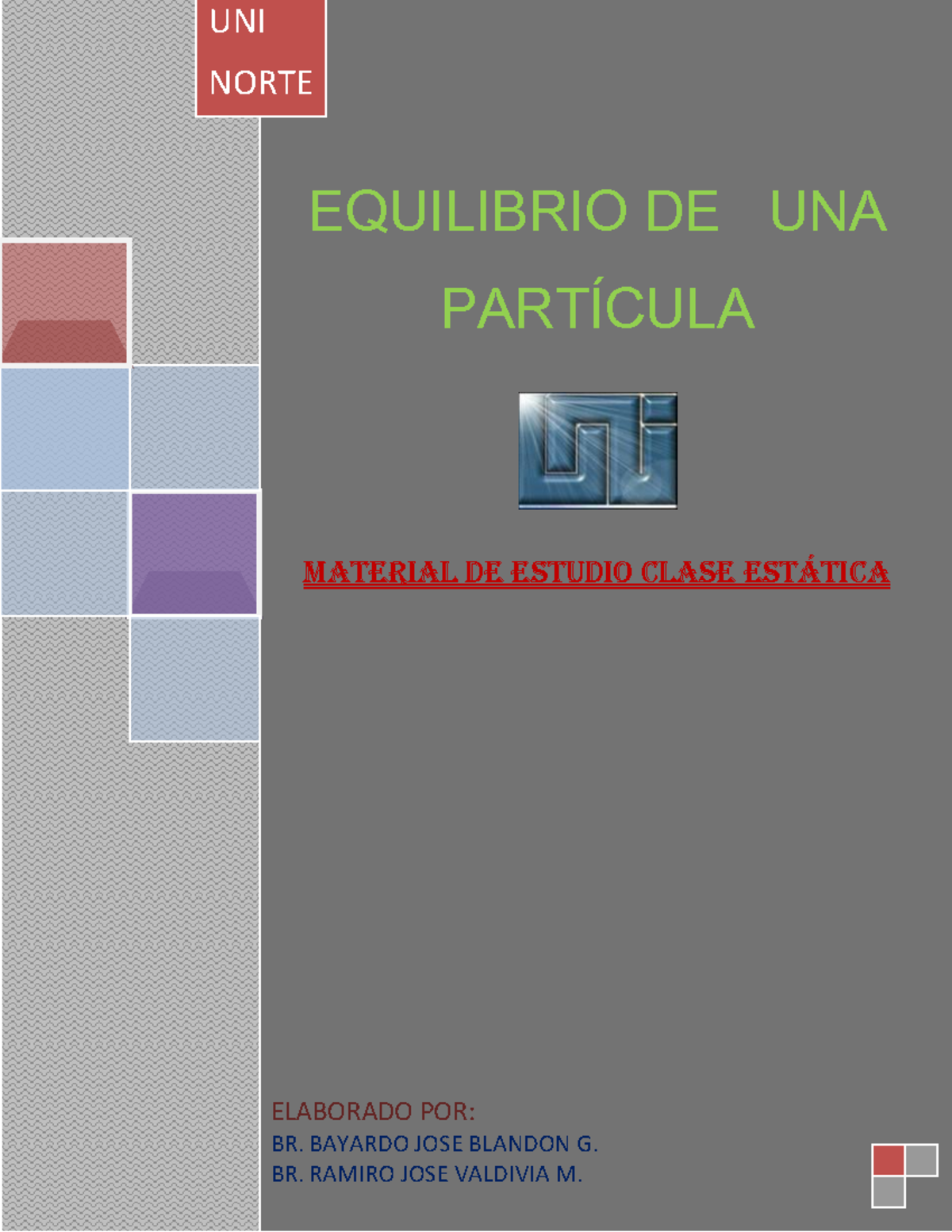 Equilibrio-de-particula - FEF EQUILIBRIO DE UNA PARTÍCULA MATERIAL DE ...